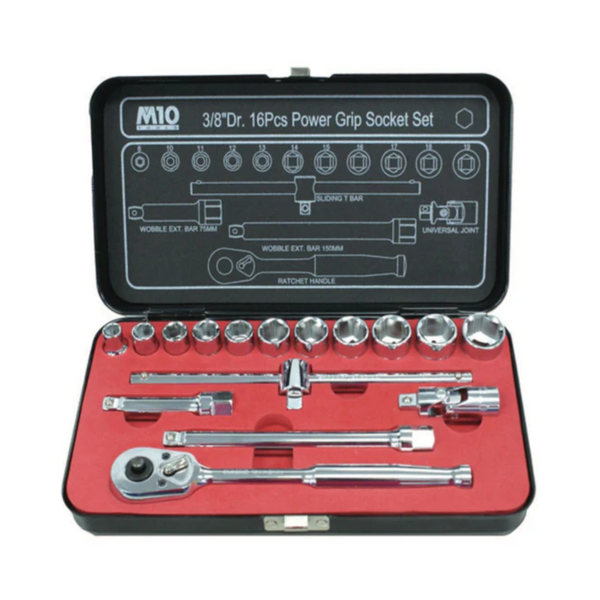 M10 3/8" Dr POWERGRIP SOCKET SET (16 pcs) - 313M – Intertech Hardware ...