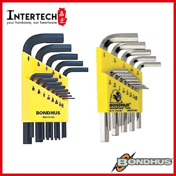 Bondhus Hex Key L-Wrench Allen Key Set (Short Arm) Assorted Colours ...